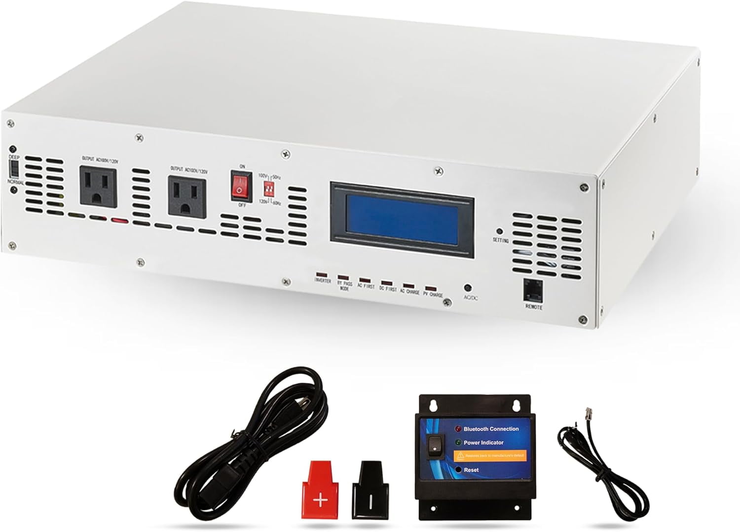 1500 Watt Pure Sine Wave Hybrid Inverter 12V DC, 100V/120V AC with in ...