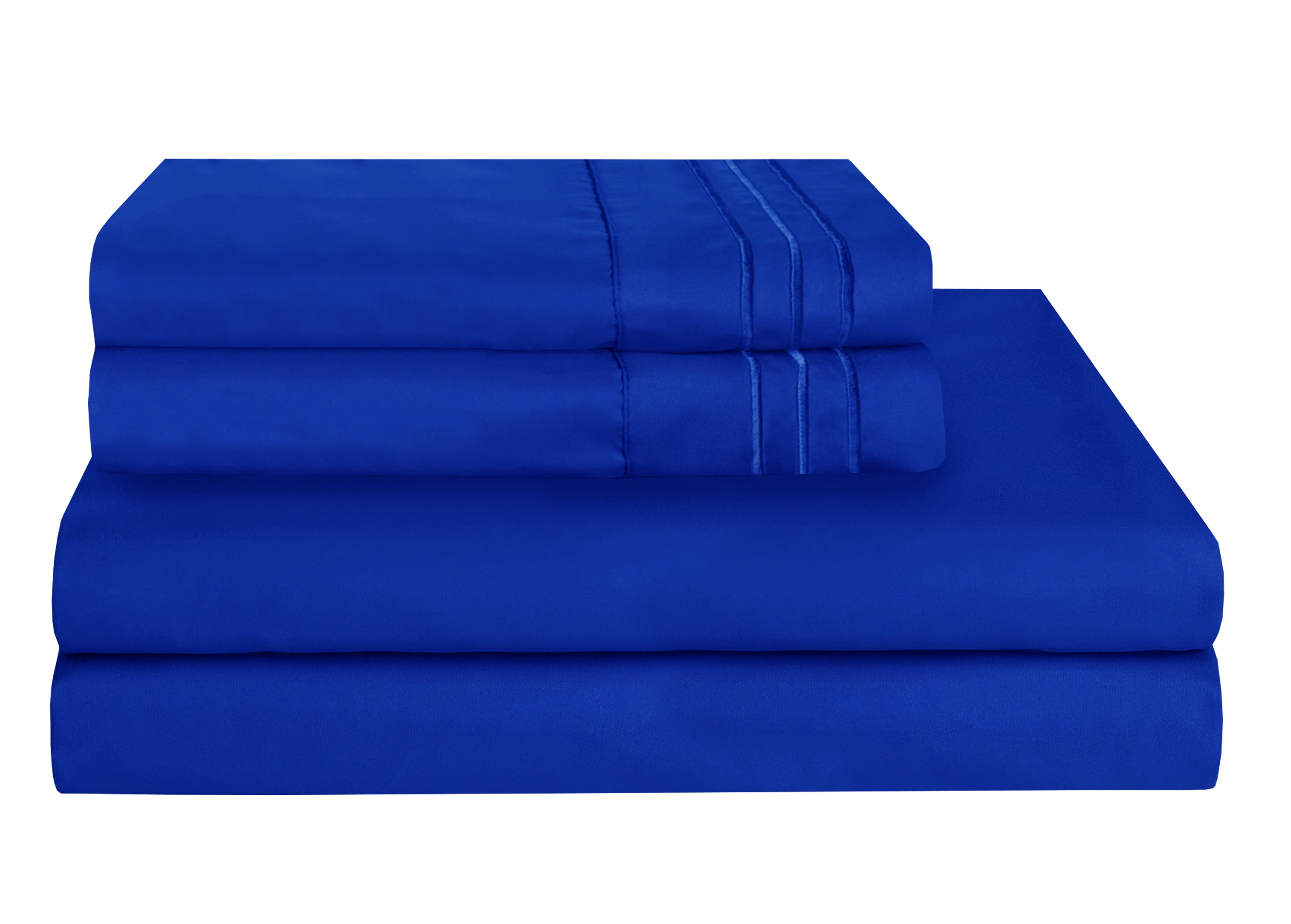 1500 Wrinkle Free Microfiber Bed Sheet Set Deep Pocket Queen Royal