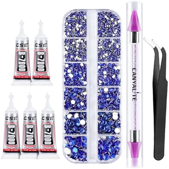 1500 count Blue Rhinestones Flat , Rhinestones Art with Pick Up ...