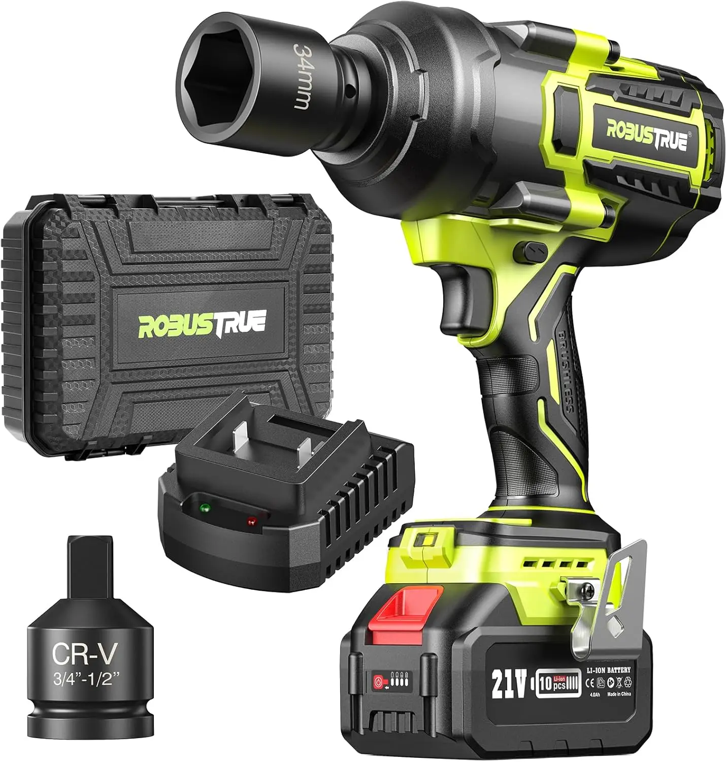 1500 ft-lbs/2000N.m High Torque Impact Wrench 3/4 To 1/2 Brushless ...