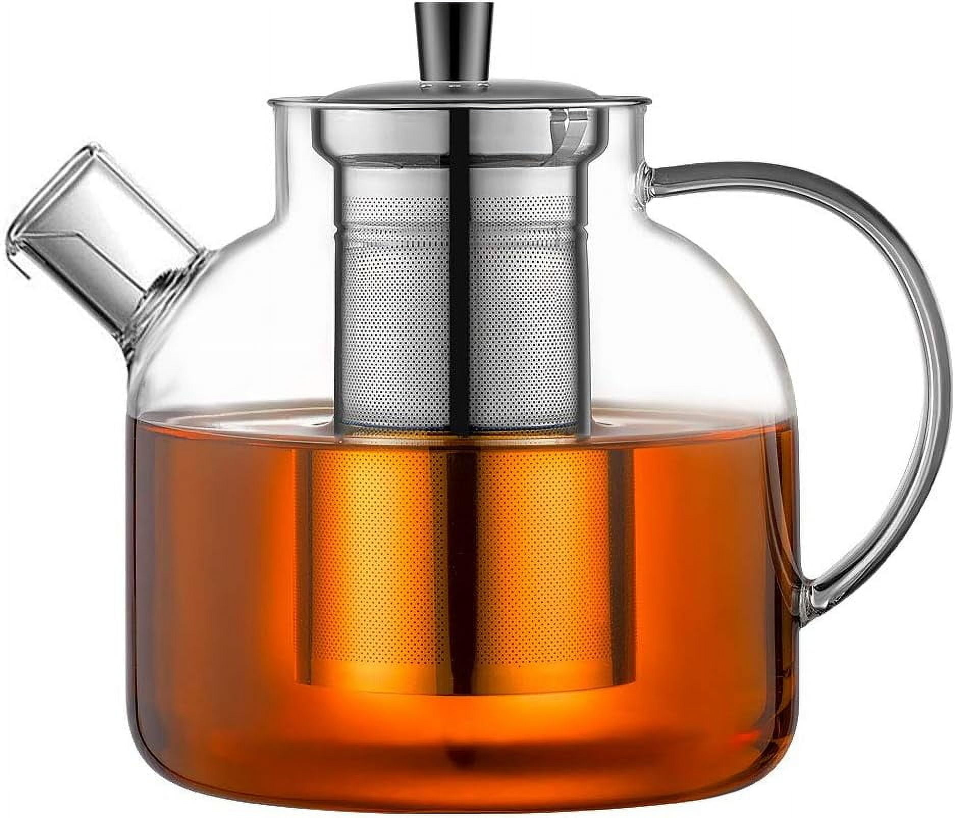 1500 ml (50 ounce) glass teapot, detachable tea brewer, hand-made ...