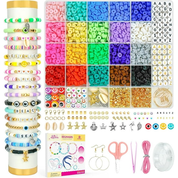 15000 Pcs Clay Beads Bracelet Making Kit 4 Boxes 72 Colors Friendship ...