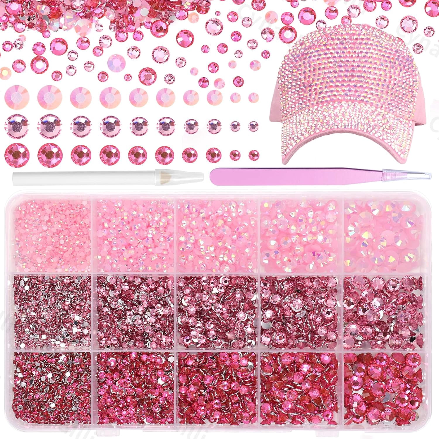 15000 count Color Rhinestones for Crafts, Flatback Rhinestones for ...