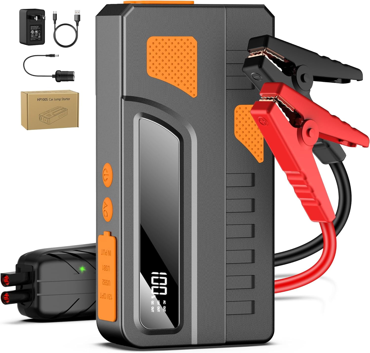 15000 mAh Multi-Function Portable Car Battery Jump Starter for Up to 7 ...