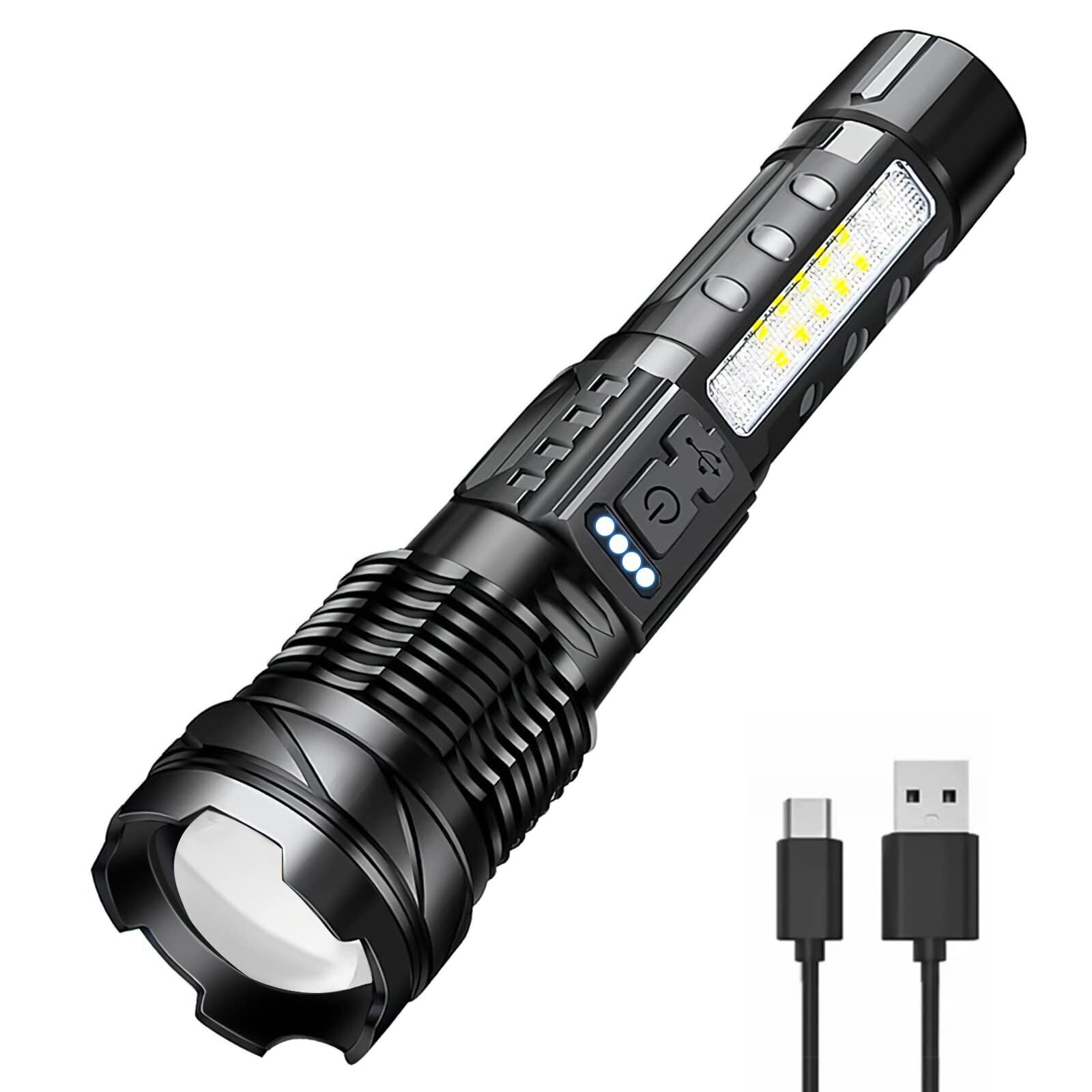 15000000LM Super Bright Flashlights High Lumens Rechargeable 7 Modes ...
