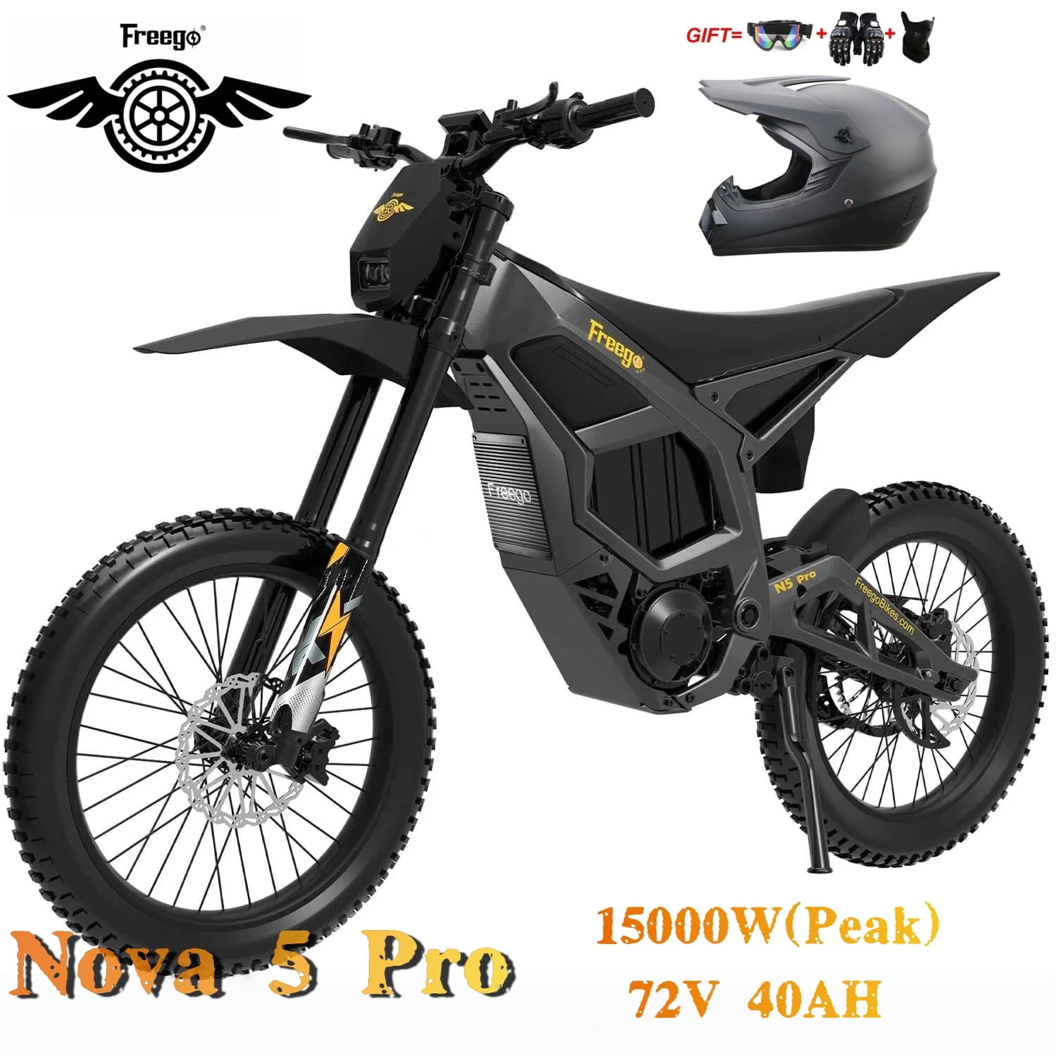 Freego Nova 5 Pro Electric Dirt Bike for Adults,15000W Peak Mid-Drive ...