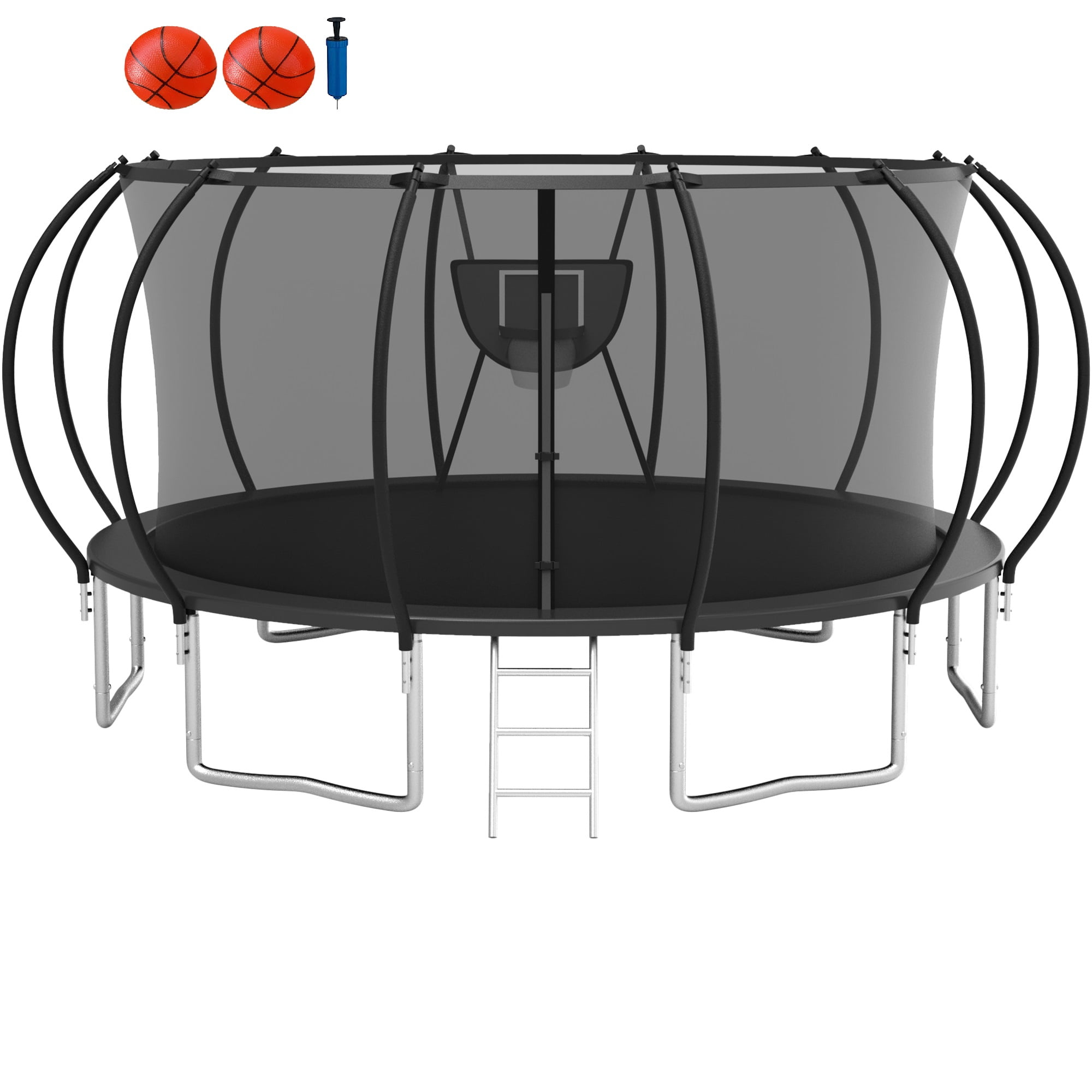1500LBS 16FT Trampoline with Basketball Hoop for Kids and Adults ...