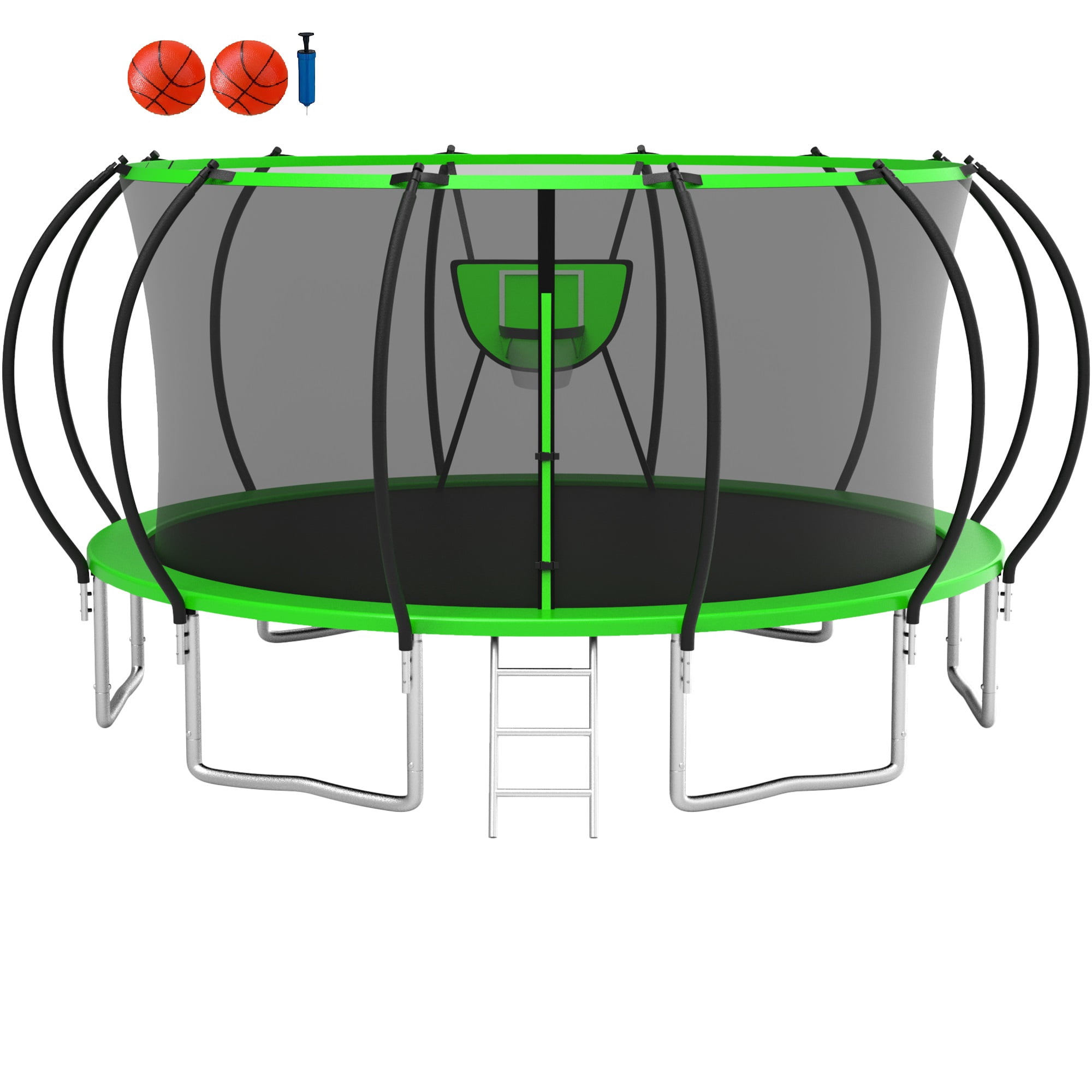 1500LBS 16FT Trampoline with Basketball Hoop for Kids and Adults ...