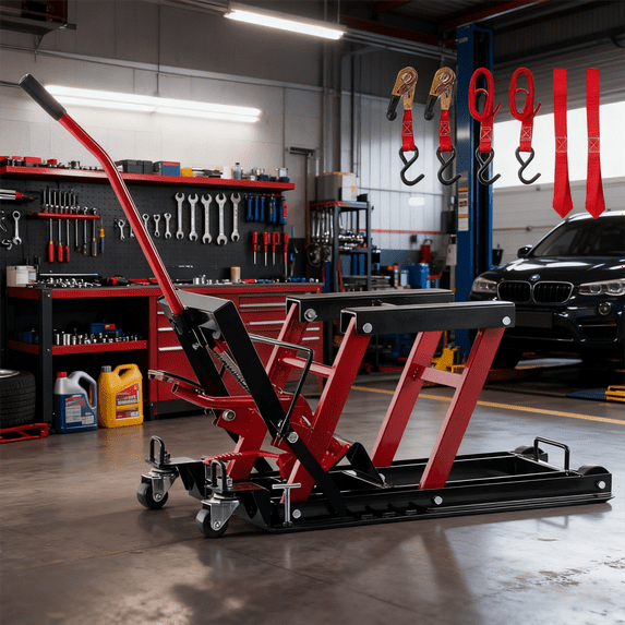 1500LBS Hydraulic Motorcycle Lift Jack 1500 LBS Capacity Steel ATV Lift ...