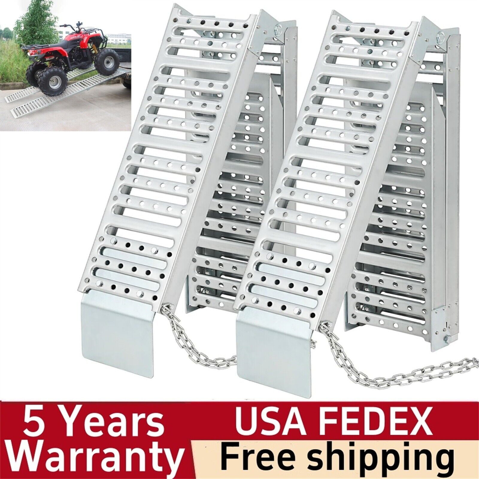 1500Lbs Tri-Fold Loading Ramps for ATV/UTV/Motorcycles/Lawn Mowers ...