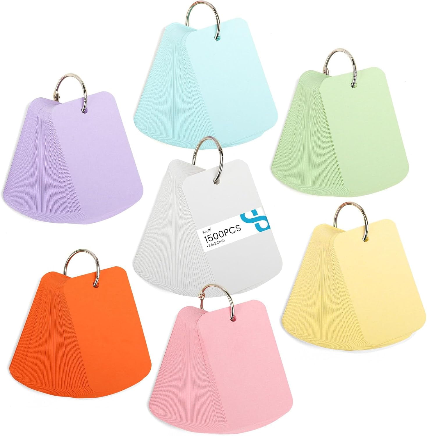 1500PCS Colored Index Cards with Binding Rings Bulk, 2.2 x 3.5 Inches ...
