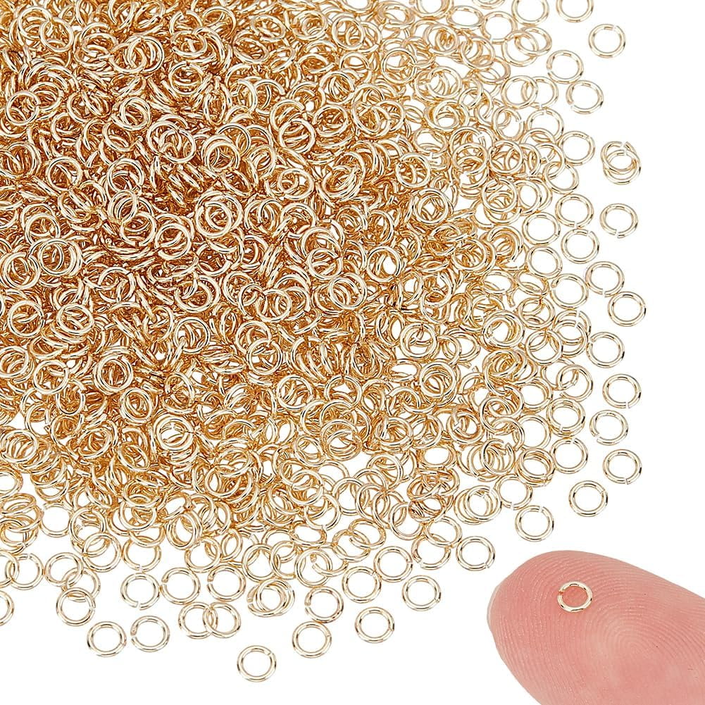 About 1500Pcs 18K Gold Plated Open Jump Rings 3mm Round Jump Rings ...