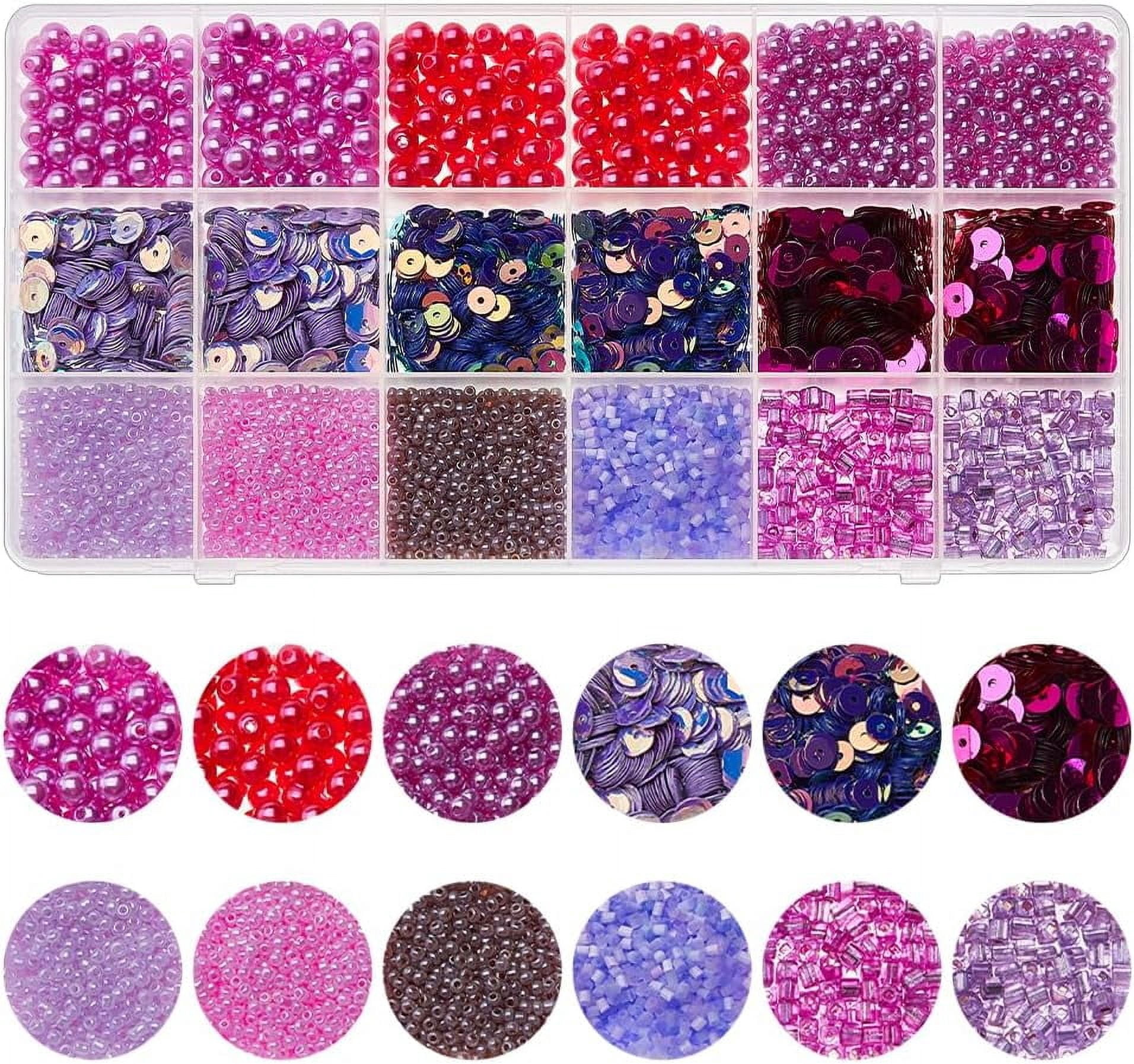 1500Pcs Assorted Beads for Jewelry Making 144G Bead and Sequin Kit ...