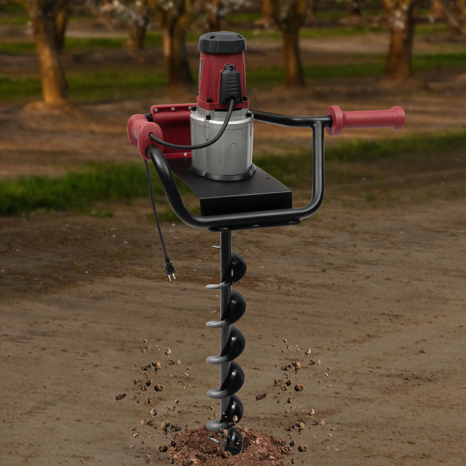 1500W 1.6HP Electric Auger Digging Drill, 192rpm, Post Hole Digger with ...