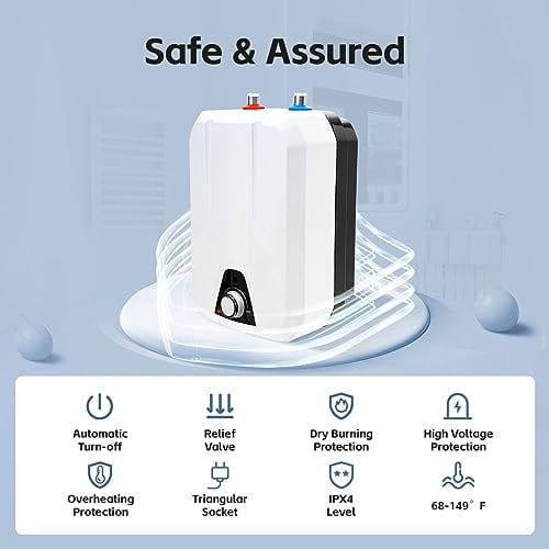1500W 2.1 Gallon Mini Electric Instant Tankless Hot Water Heater, 110V ...