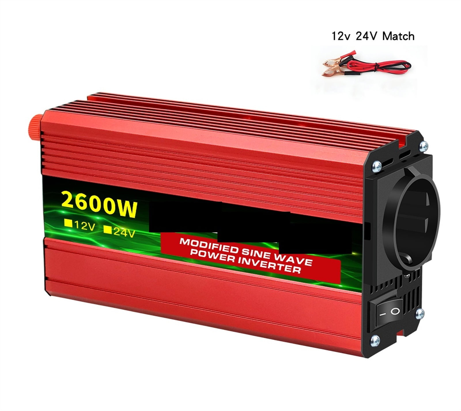 1500W/2000W/2600W DC 12V To AC 220 Portable Car Power Inverter Charger ...