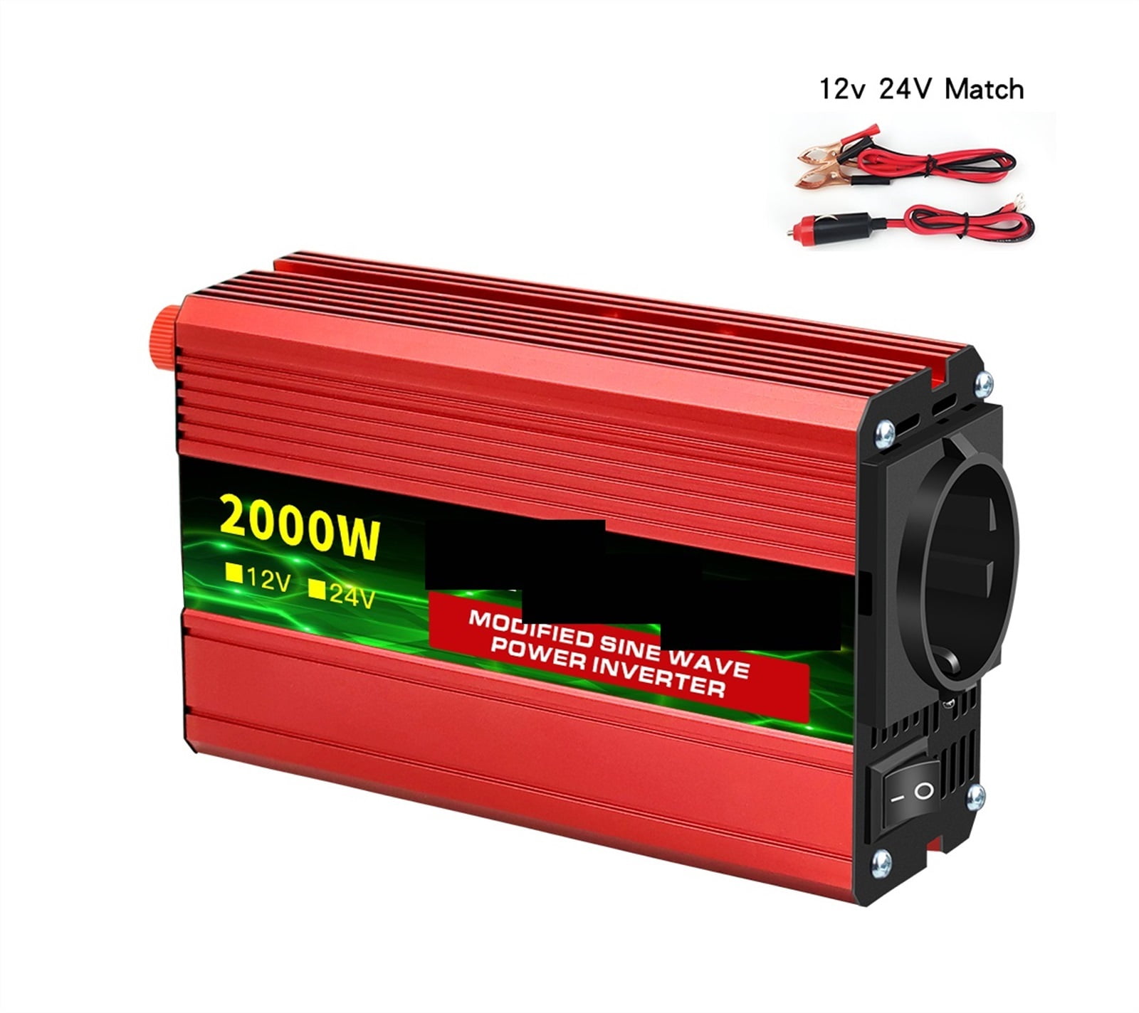 1500W/2000W/2600W DC 12V To AC 220 Portable Car Power Inverter Charger ...