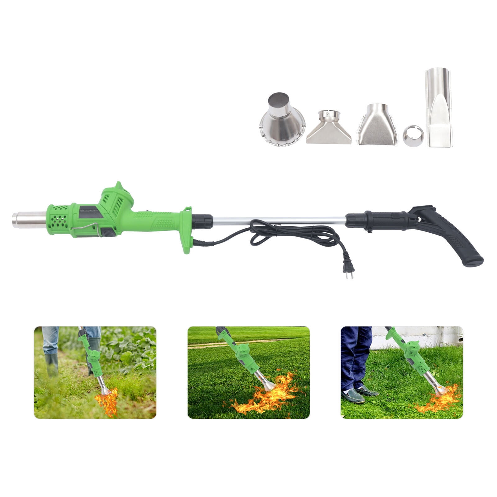 1500W 3-in-1 Weed Burner Torch Electric Ignition Flame Weeding with 5 ...