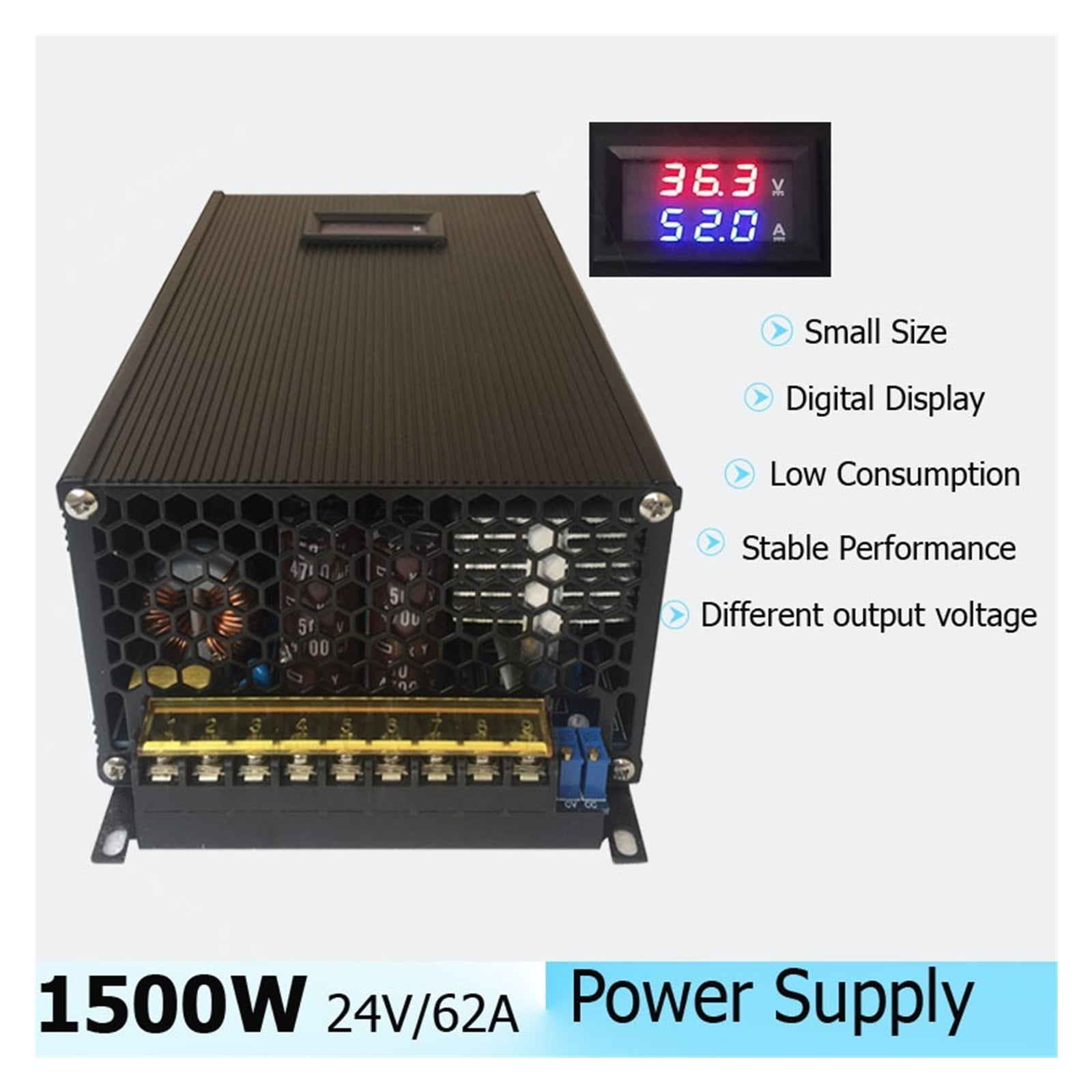 1500W AC To DC Adjustable For LED Driver Battery Power Supply DC Power ...