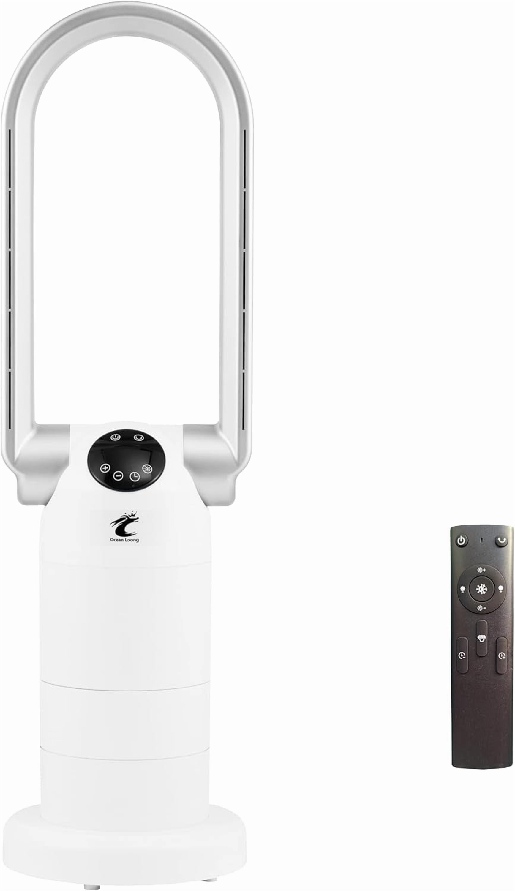 1500W Bladeless Tower Fan & Space Heater Combo for Home with Remote ...