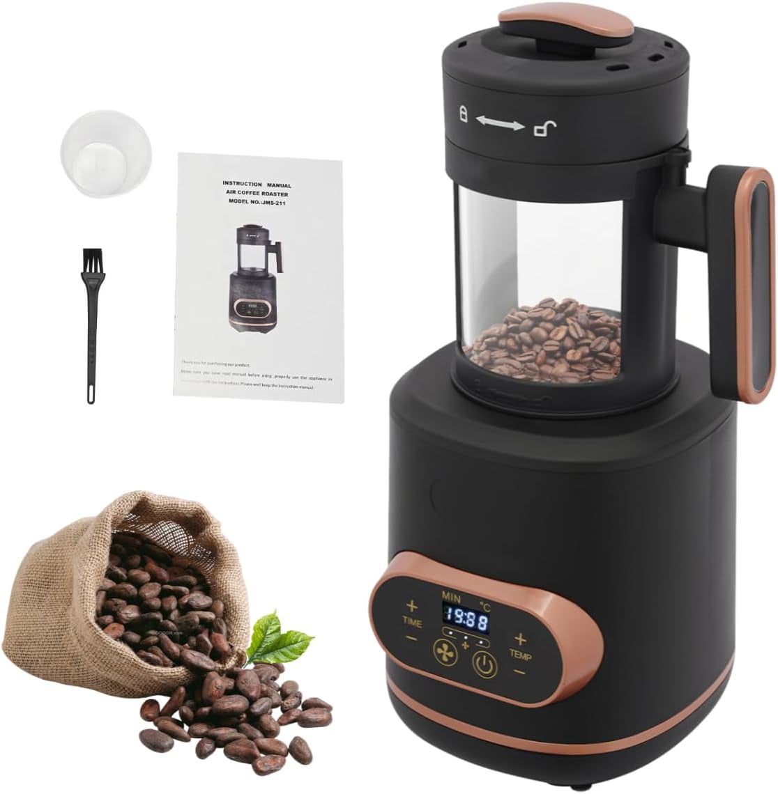 1500W Coffee Bean Roaster Machine Electric Coffee Bean Roaster Home Use ...