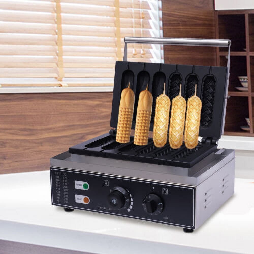 1500W Commercial Nonstick Waffle Corn Hot Dog Maker Machine for Home ...