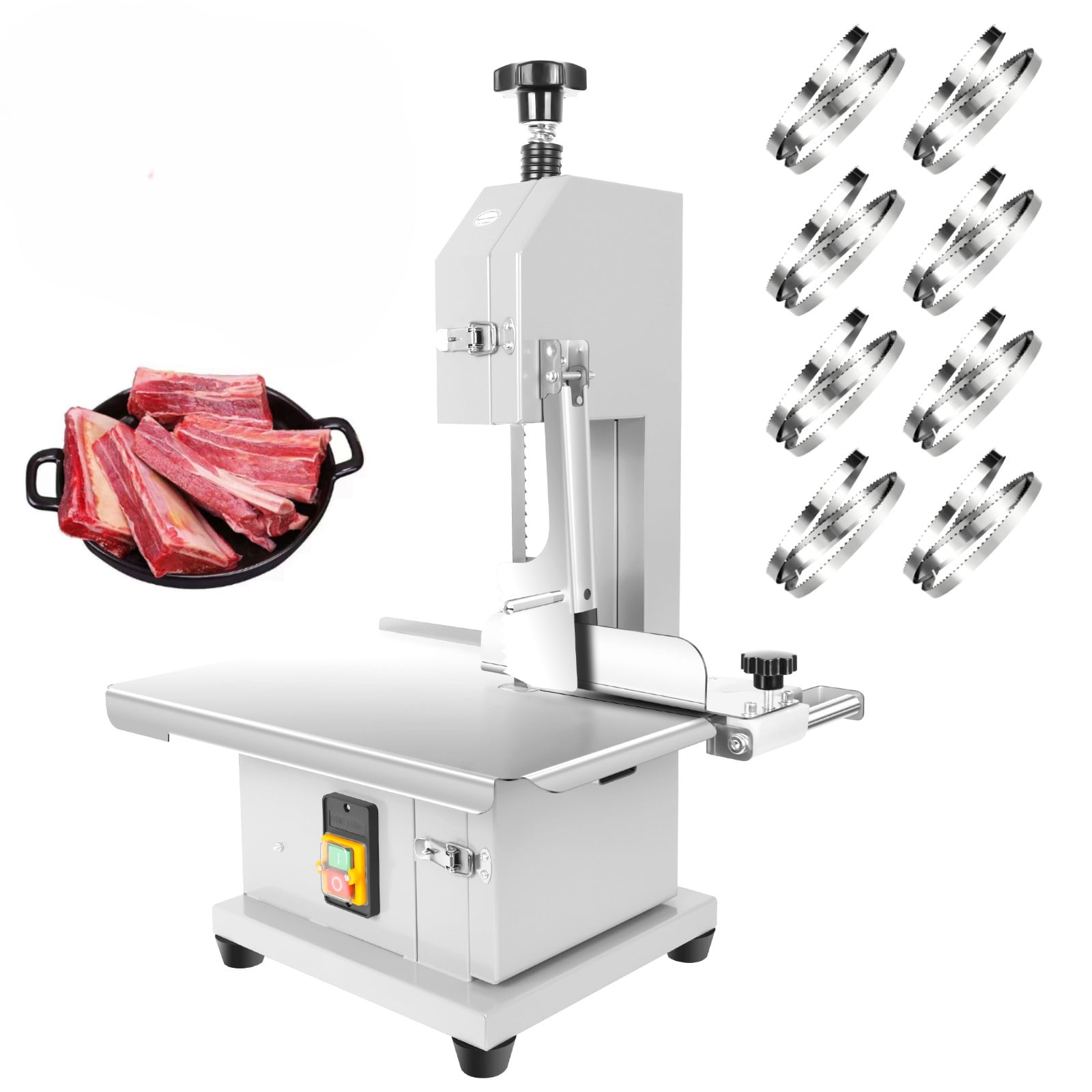 1500W Electric Bone Saw Machine, Meat Bandsaw with 8 Saw Blades ...