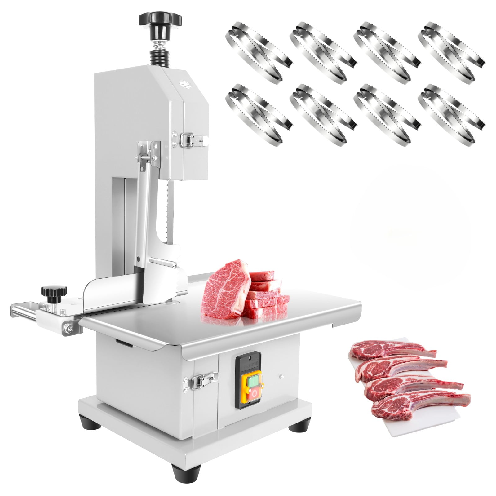1500W Electric Bone Saw Machine, Stainless Steel Meat Bandsaw with 8 ...