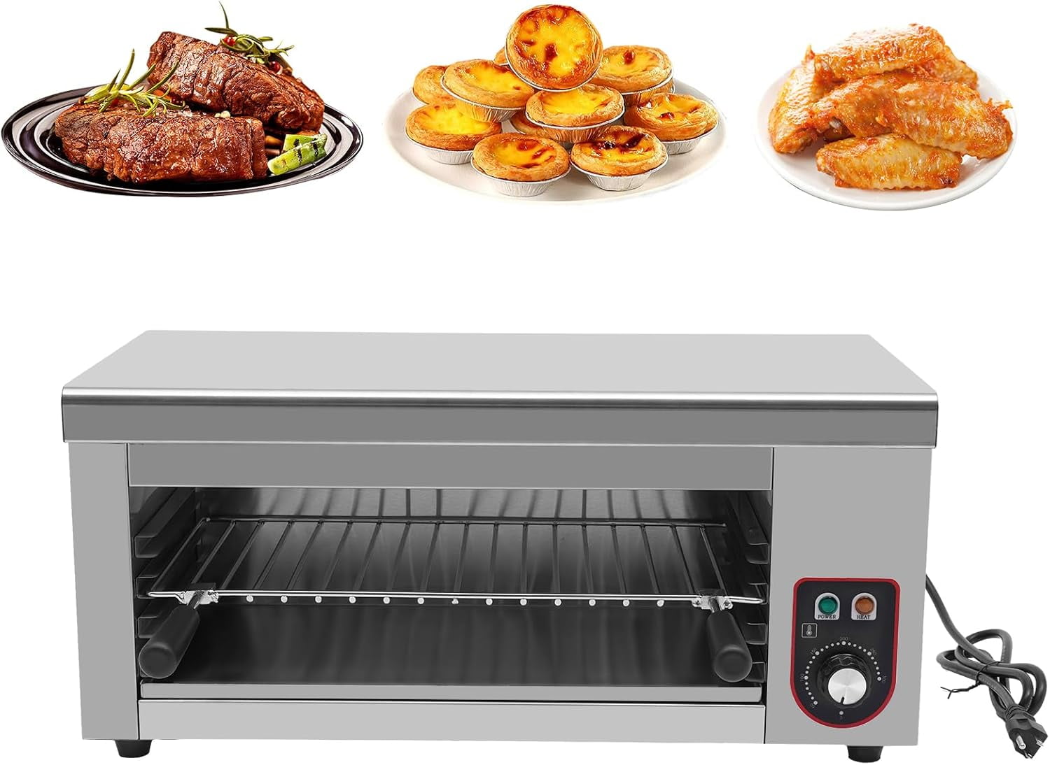 1500W Electric Cheese Melter Grill, 110V Commercial Salamander Broiler ...