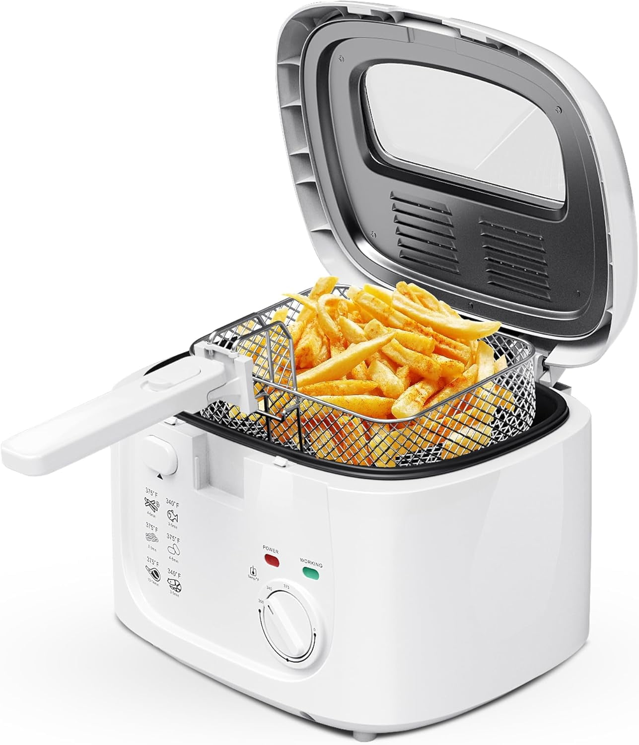 1500W Electric Deep Fryer with Adjustable Temperature Control, 2.5L Non ...