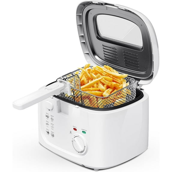 1500W Electric Deep Fryer with Adjustable Temperature Control, 2.5L Non ...