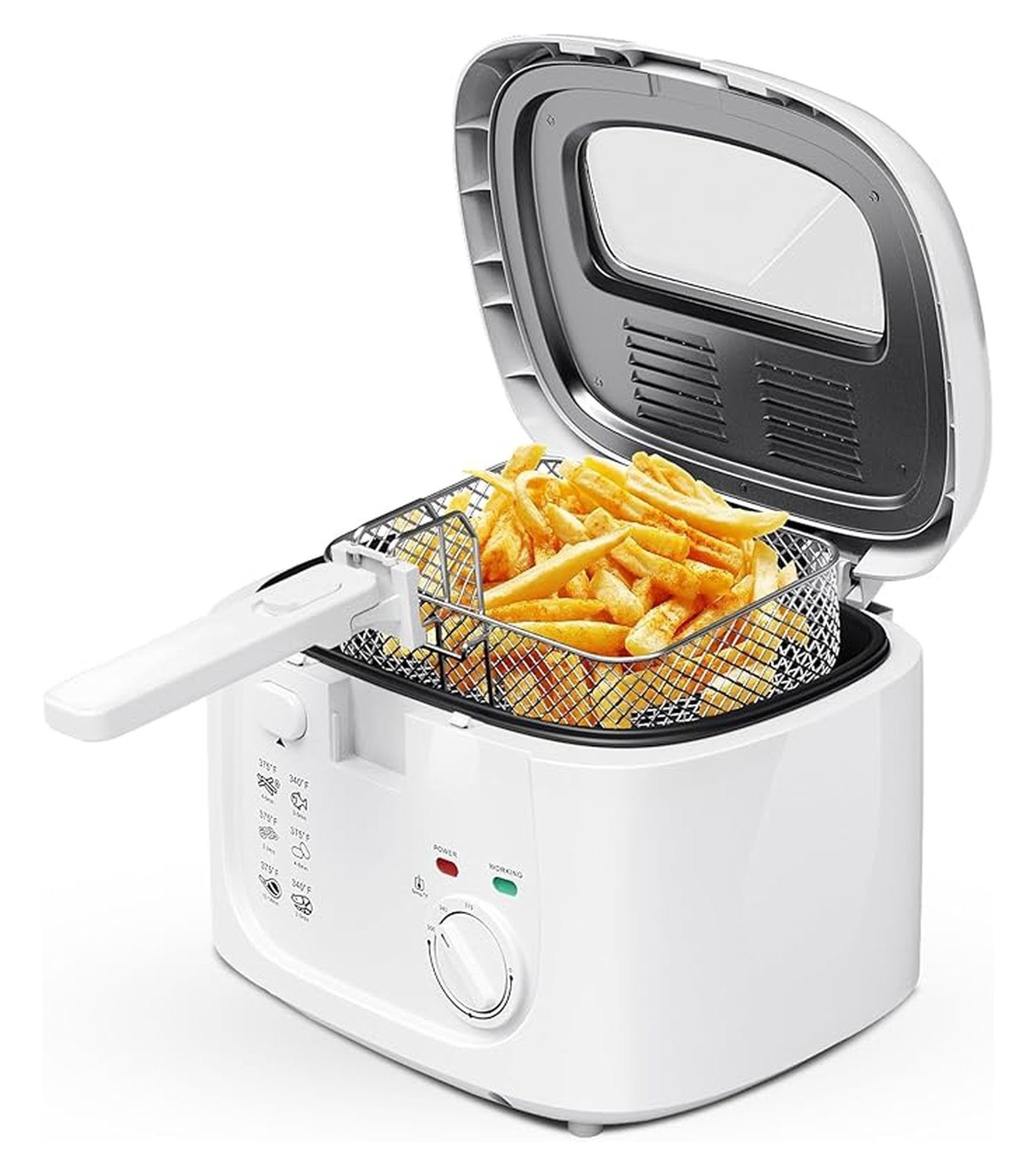 1500W Electric Deep Fryer with Adjustable Temperature Control, 2.5L Non ...