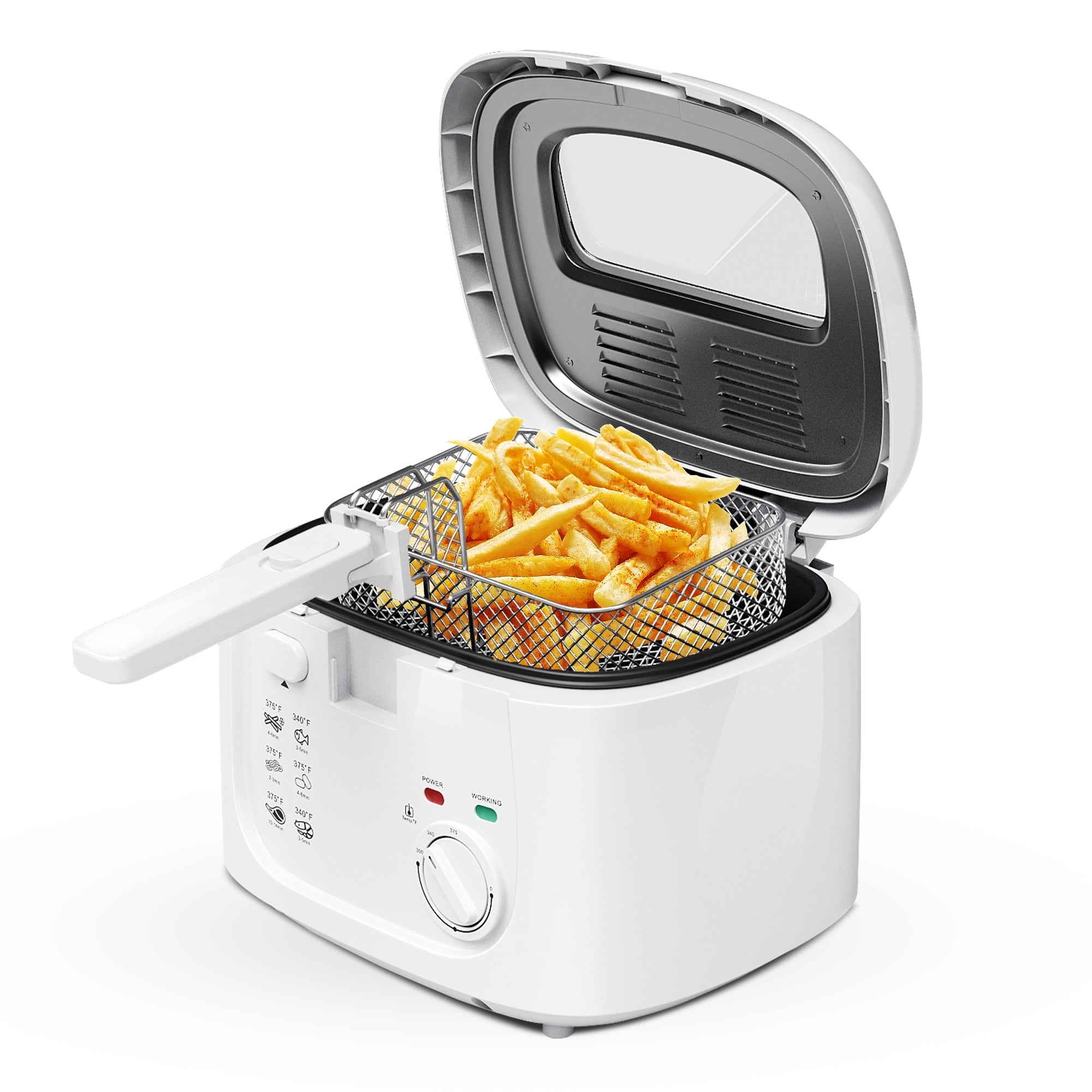 1500W Electric Deep Fryer with Adjustable Temperature Control, 2.5L Non ...
