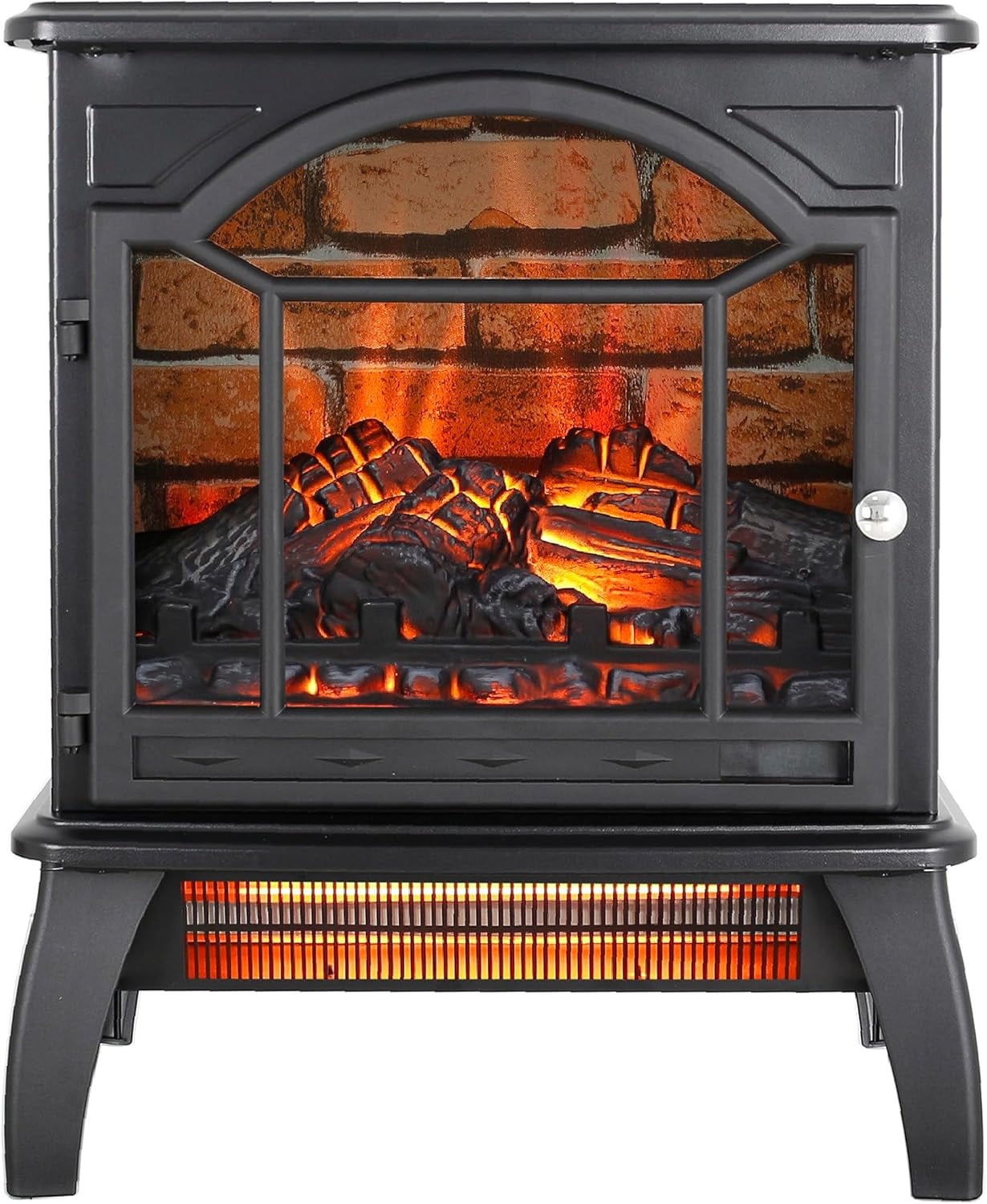 1500W Electric Fireplace,24” Infrared Freestanding 11 Temperature Mode ...