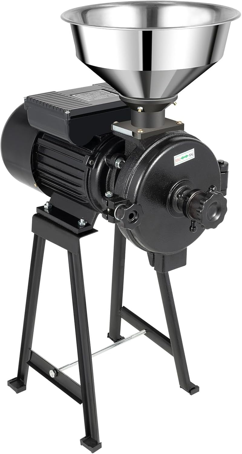 1500W Electric Grain Mill, Commercial Wheat Feed Mill Dry Grinder Grain ...