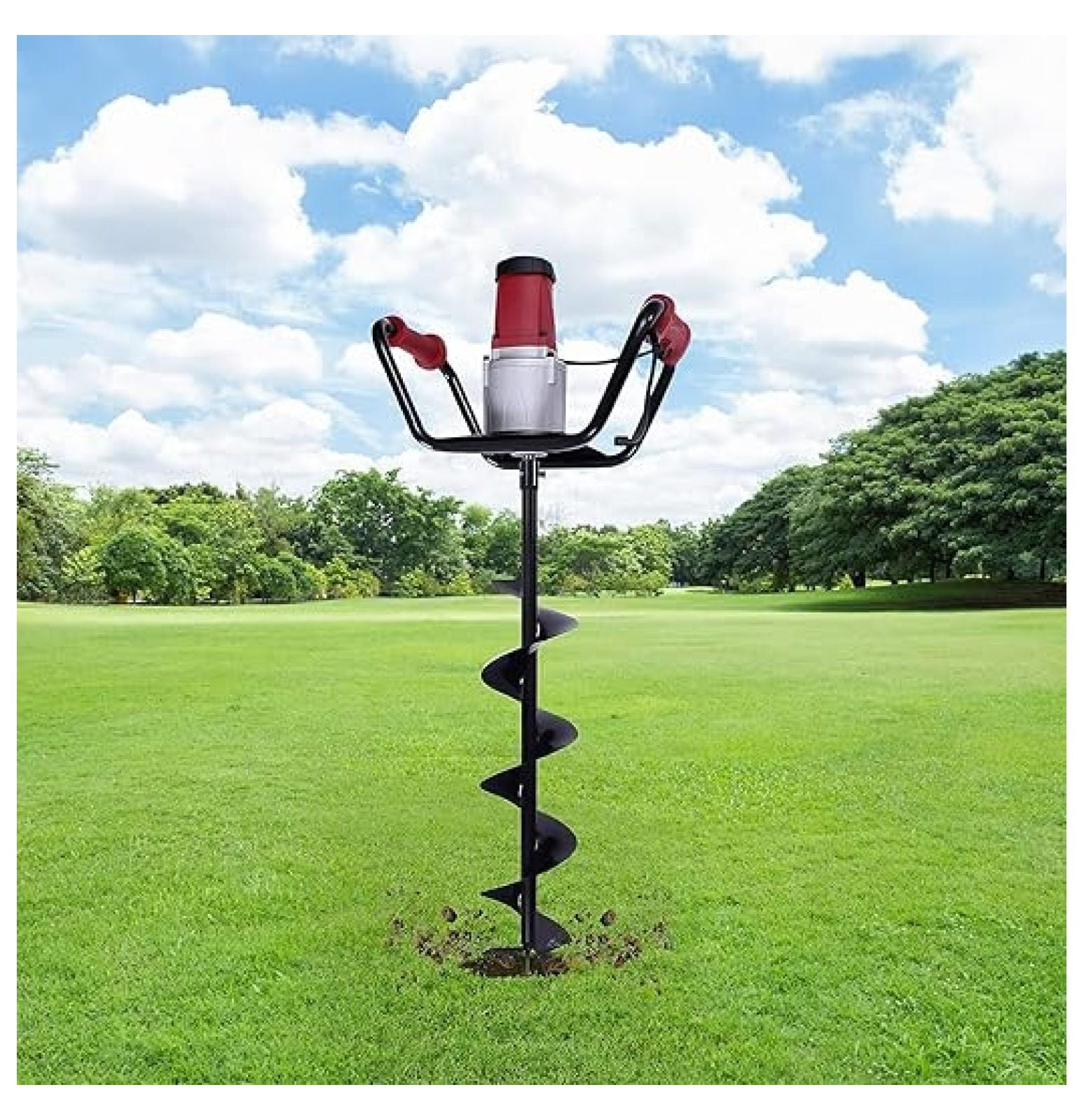 1500W Electric Post-Hole Digger with 6-inch Auger Bit Earth Auger Post ...