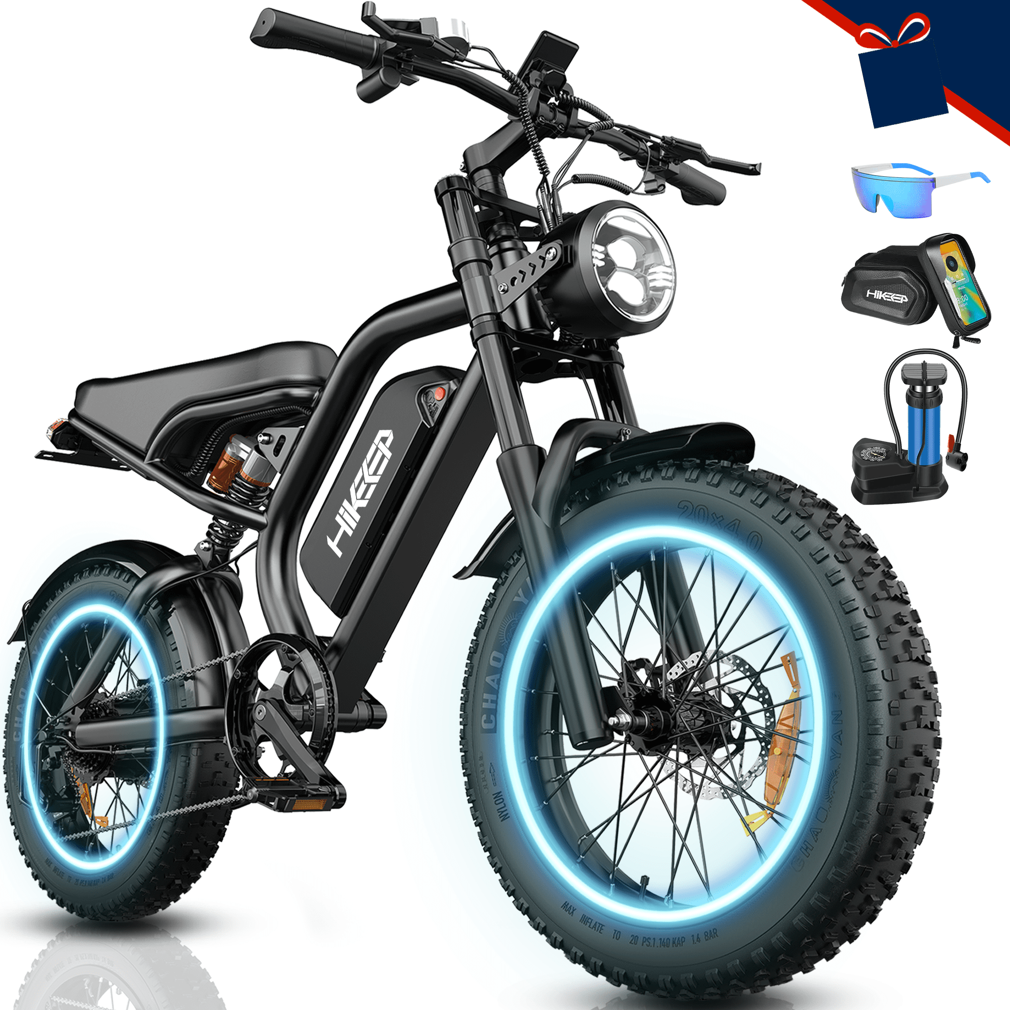 1500W Electric bike for Adults, 20" Fat Tire Ebike with 48V 13Ah Battery, Mountain Bike, and ...
