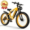 1500W Fat Tire Electric Bike for Adults, 34 MPH High Speed Ebike, 48V ...