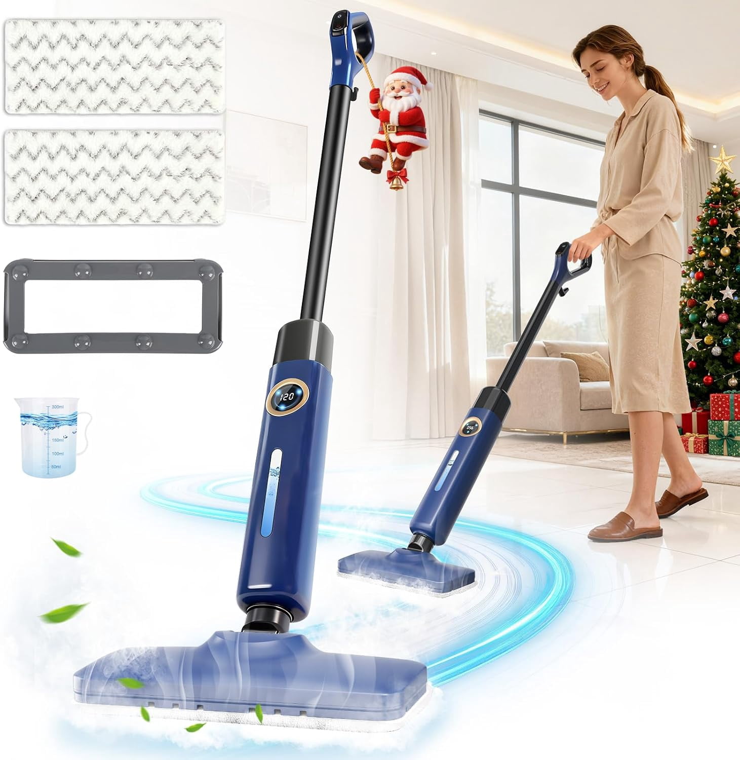 1500W Floor Steam Mop,Powerful Mop for HardWood Floors with LED Display ...