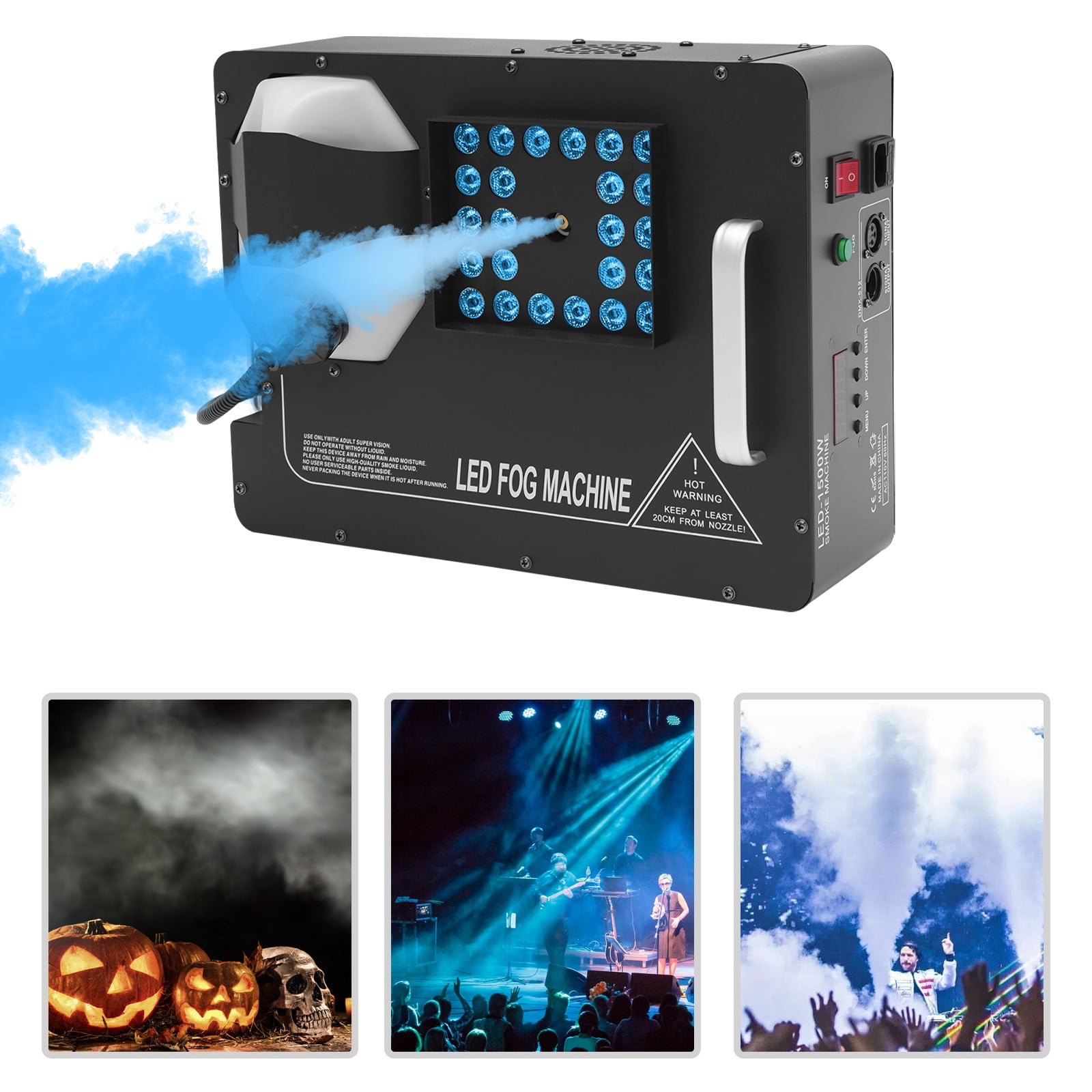 PEAKORA1500W Fog Machine with RGB LED Lights for DJ Parties and Events ...