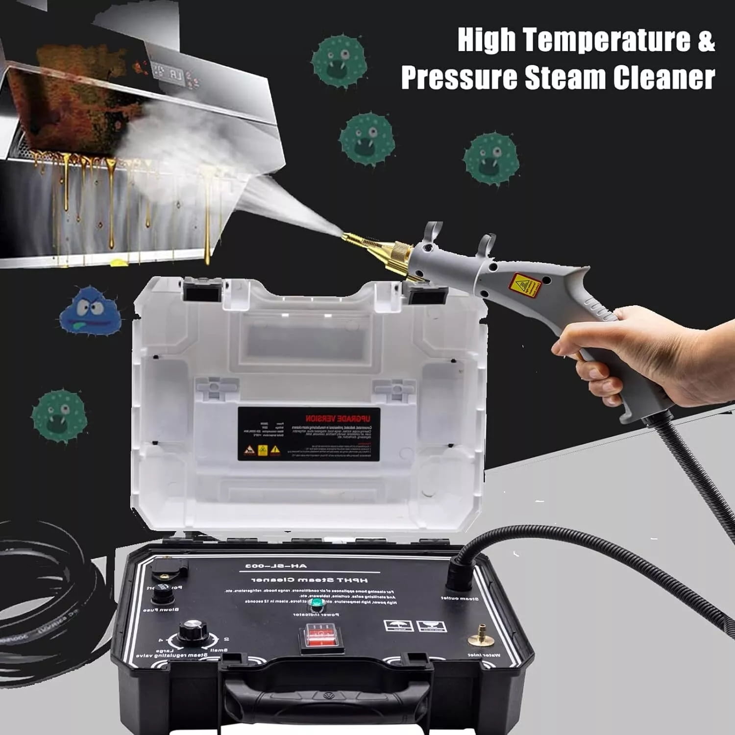 1500W Handheld Steam Cleaner - High Pressure with Multi Safety ...