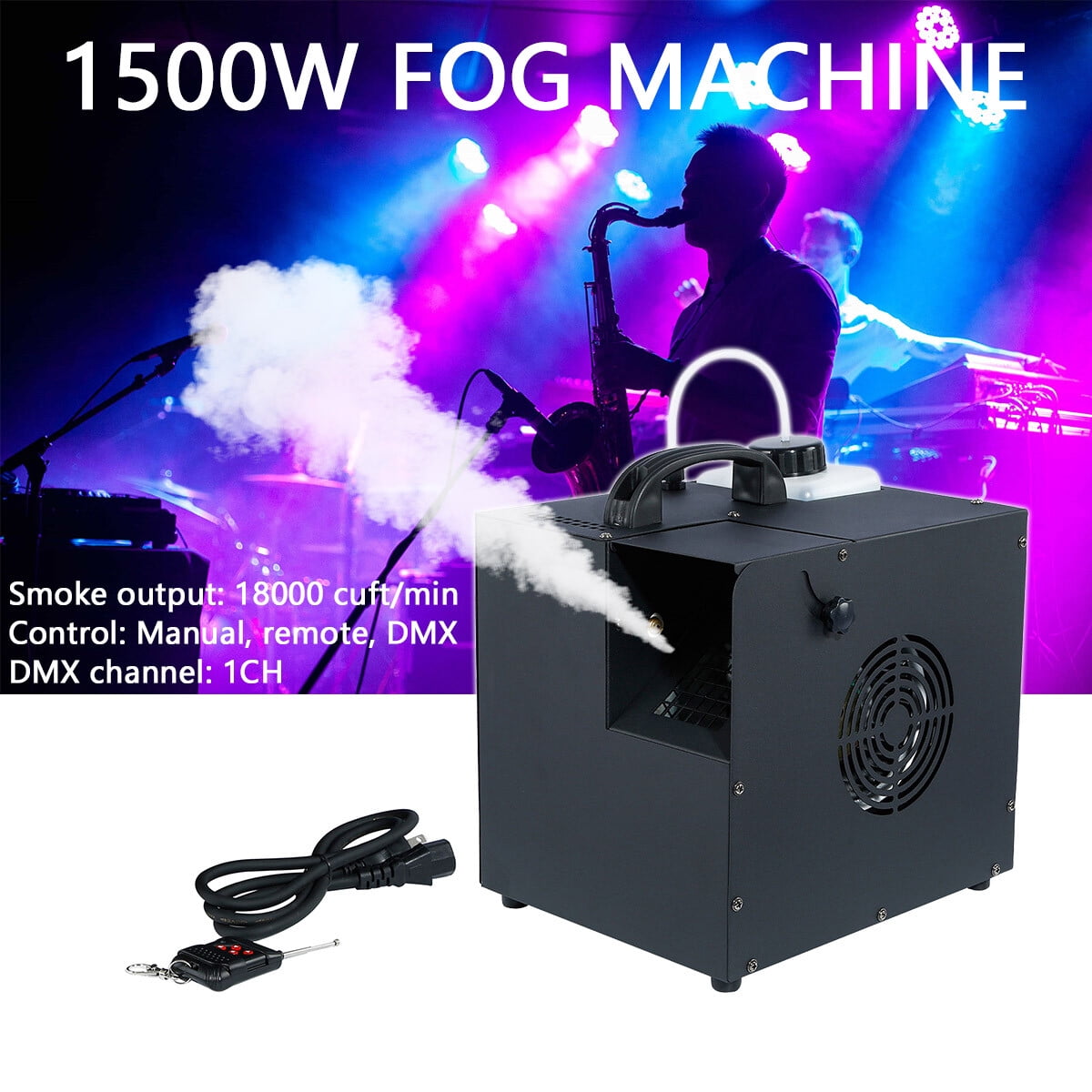 1500W Haze Machine Low Profile Hazer DMX Portable Stage Effect Live ...
