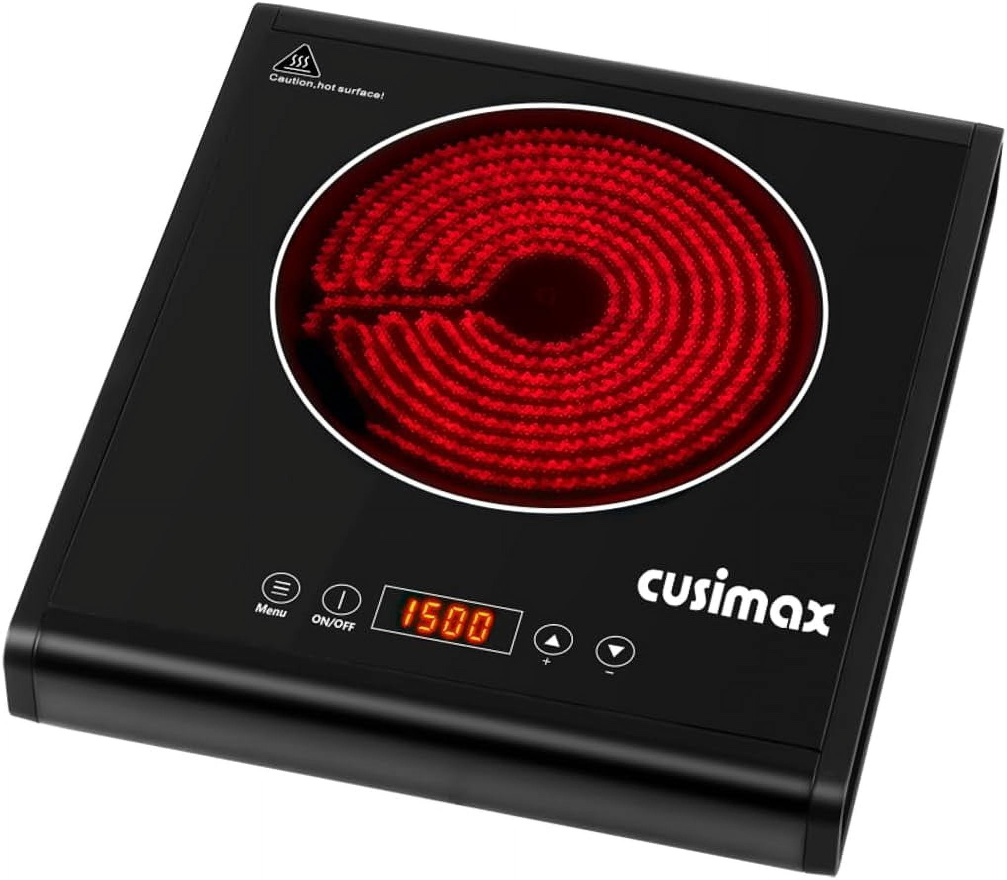 1500W Hot Plate Electric Stove with LED Display, Portable Infrared ...