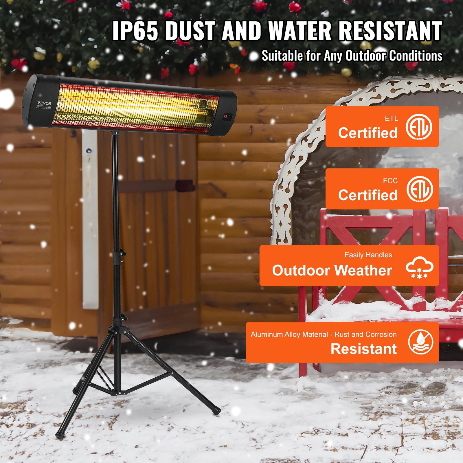 1500W Indoor Outdoor Infrared Heater with Remote, Ceiling/Wall Mount ...