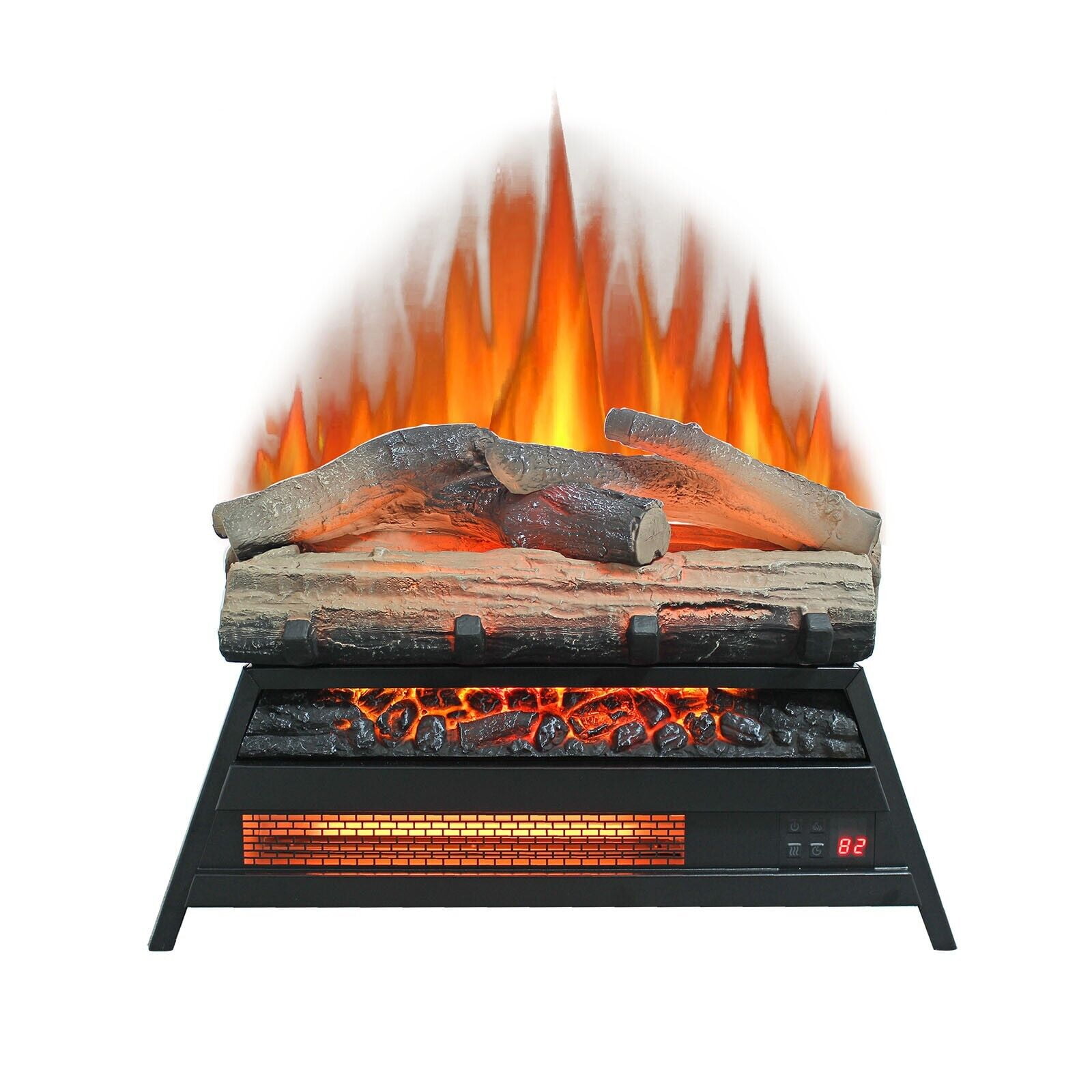 1500W Infrared Quartz Electric Fireplace Log Heater Realistic Flame w ...