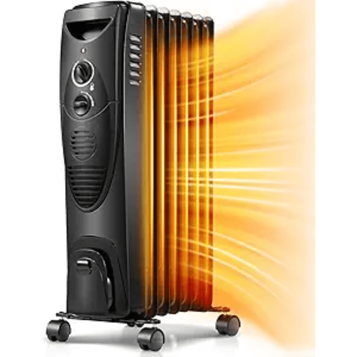 1500W Oil-Filled Radiator Heater – 3 Heat Settings, Adjustable ...