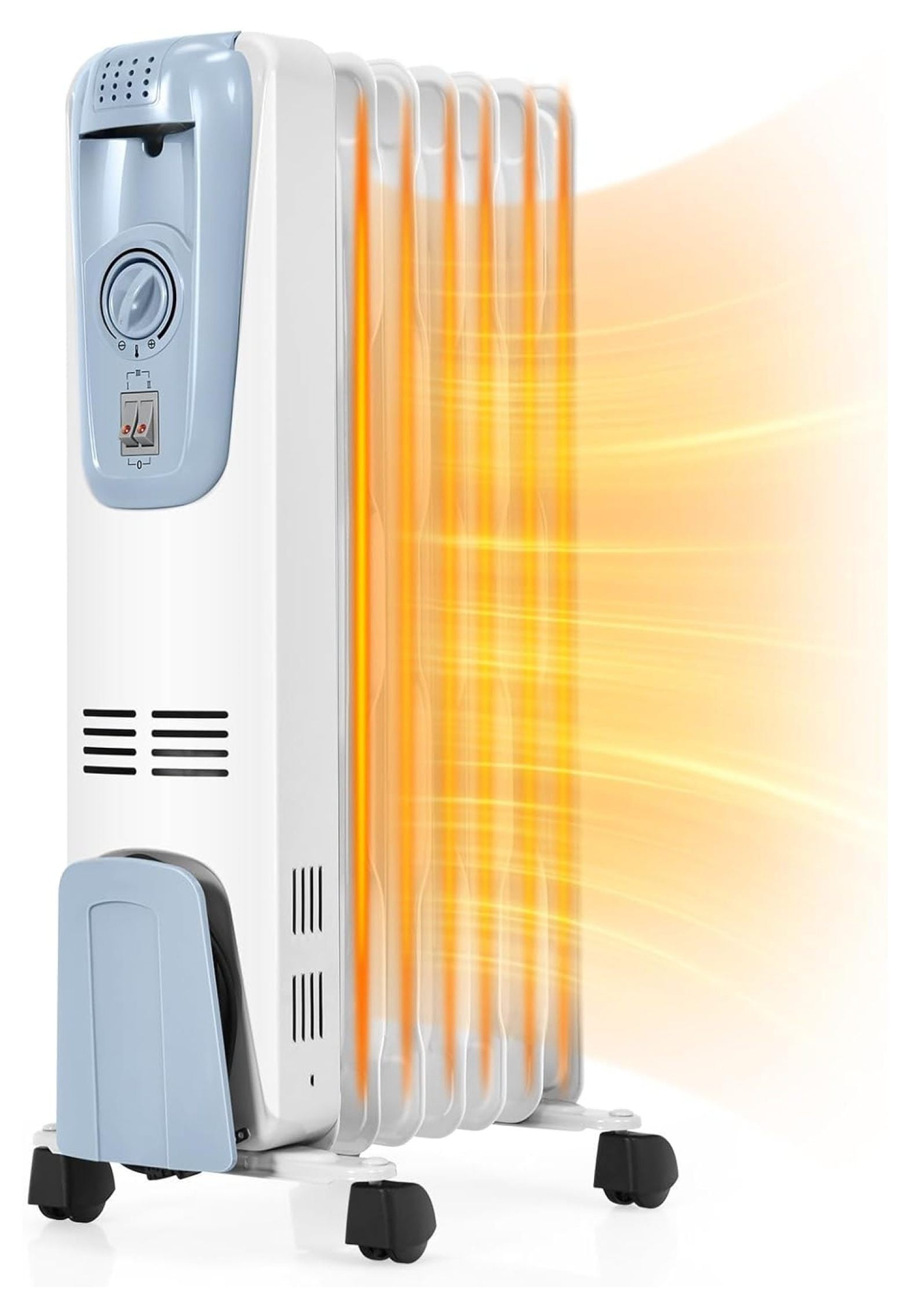 1500W Oil Heater Radiator, Portable Oil Space Heater w/Adjustable ...