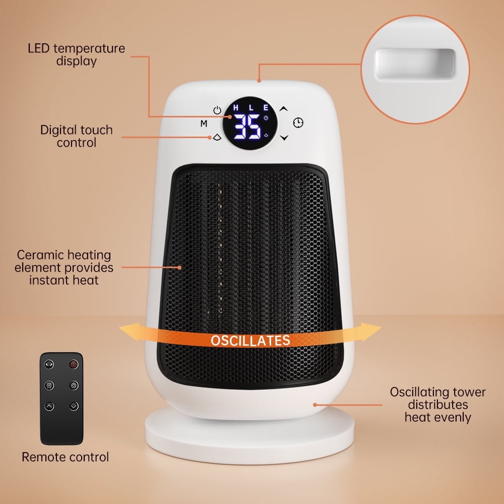 1500W PTC Ceramic Space Heater with Touch Screen & Remote - Walmart.com