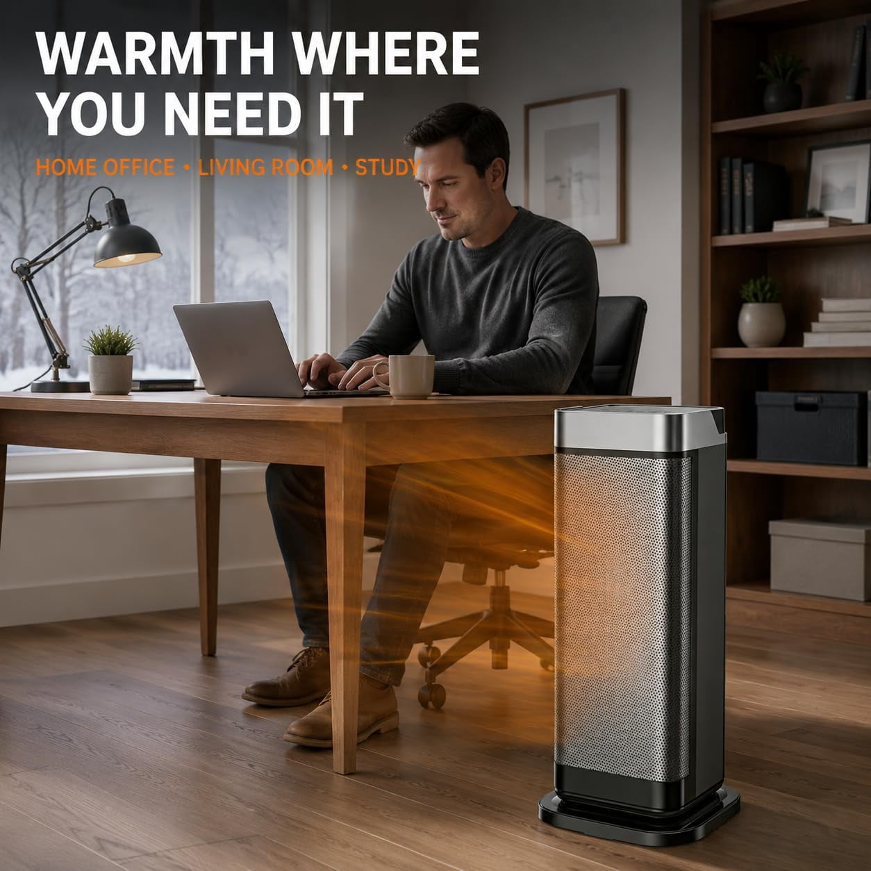 1500W PTC Ceramic Tower Space Heater – Portable Electric Heater with ...