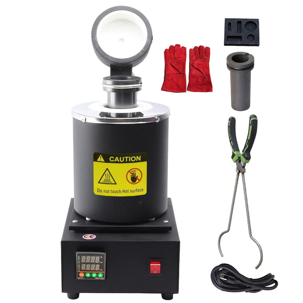 JUlAM 1500W Portable Metal Melting Furnace Kit, 3kg Aluminum Smelter ...